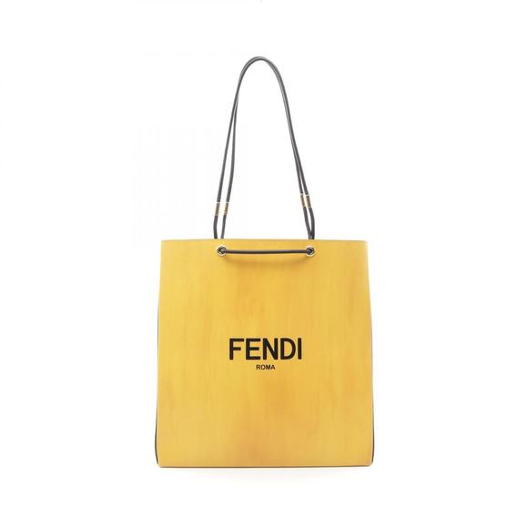 Fendi | Bags | Fendi Shopping Bag Medium Tote Leather Yellow Black ...